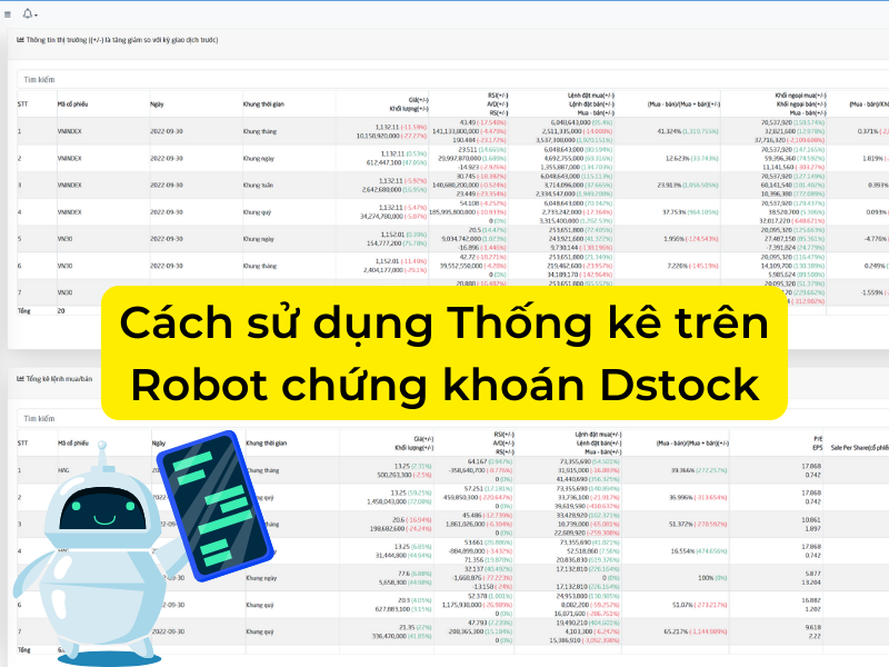 [4 Tips] Cách sử dụng Thống kê trên Robot chứng khoán Dstock